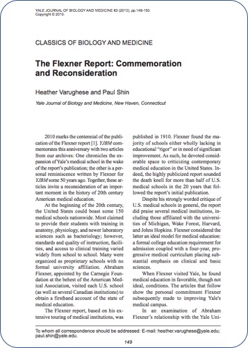 The Flexner report: commemoration and reconsideration.